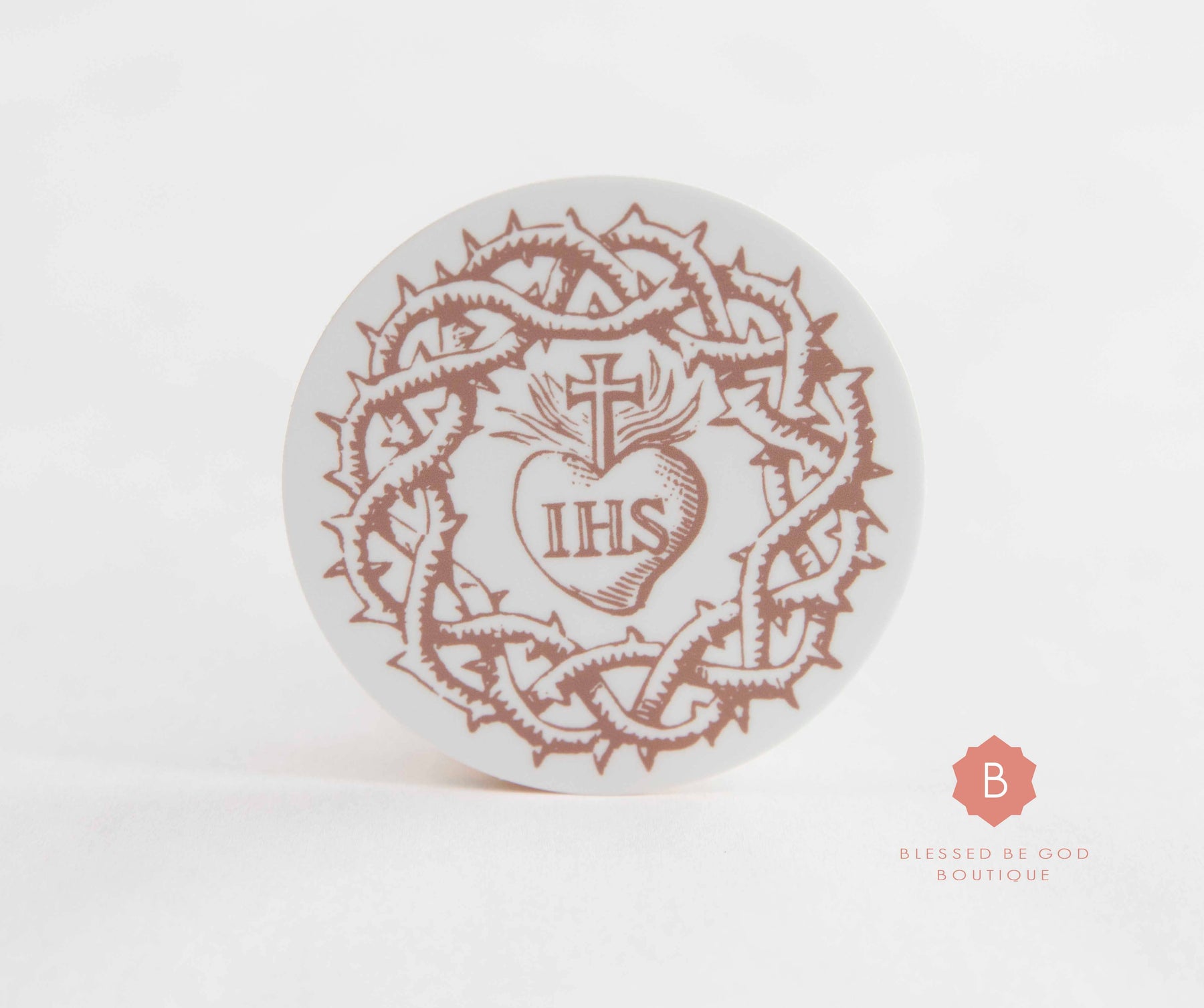 Jesus IHS Crown of Thorns Sticker, Catholic Vinyl Sticker – Crossroads ...