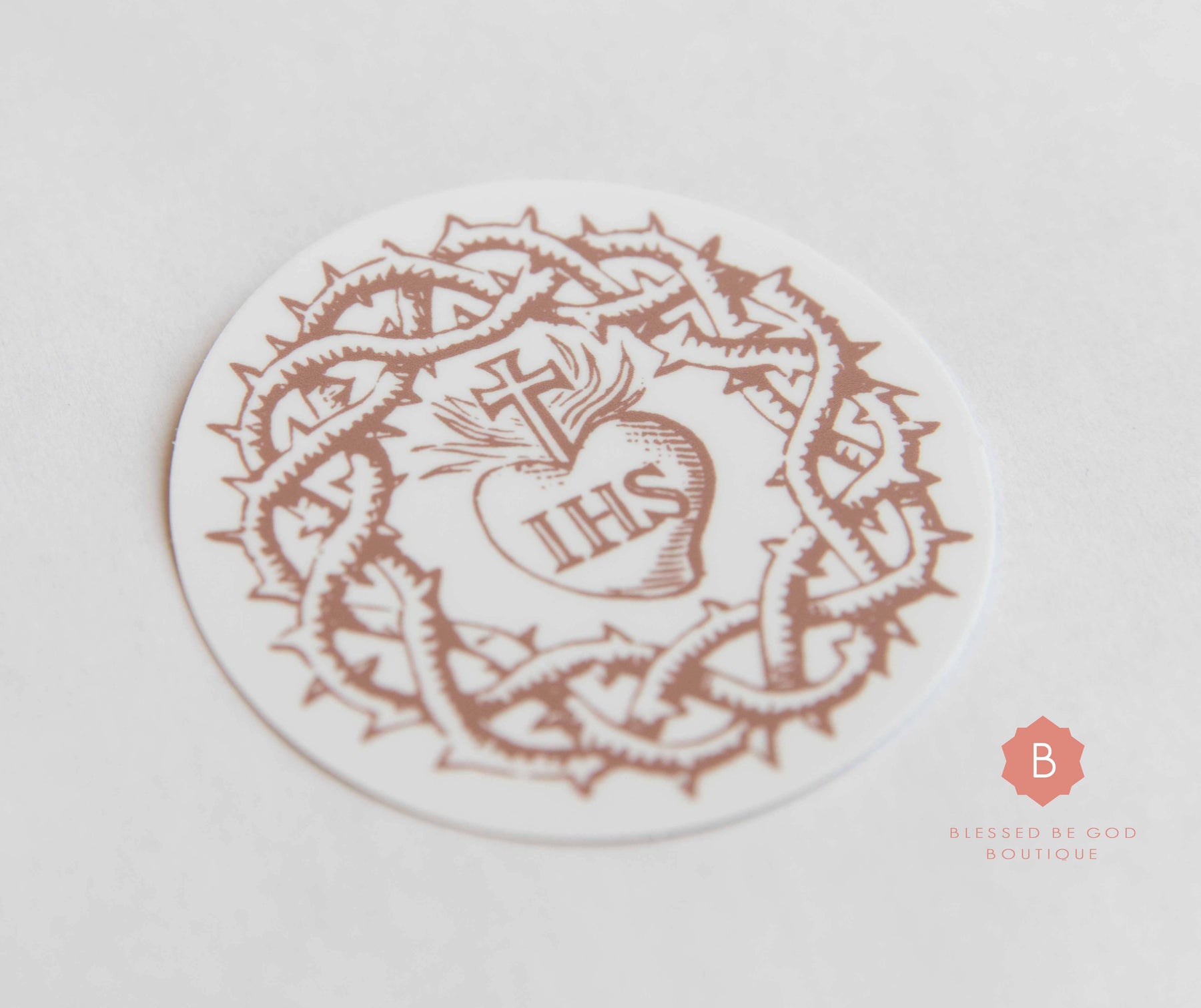 Jesus IHS Crown of Thorns Sticker, Catholic Vinyl Sticker – Crossroads ...